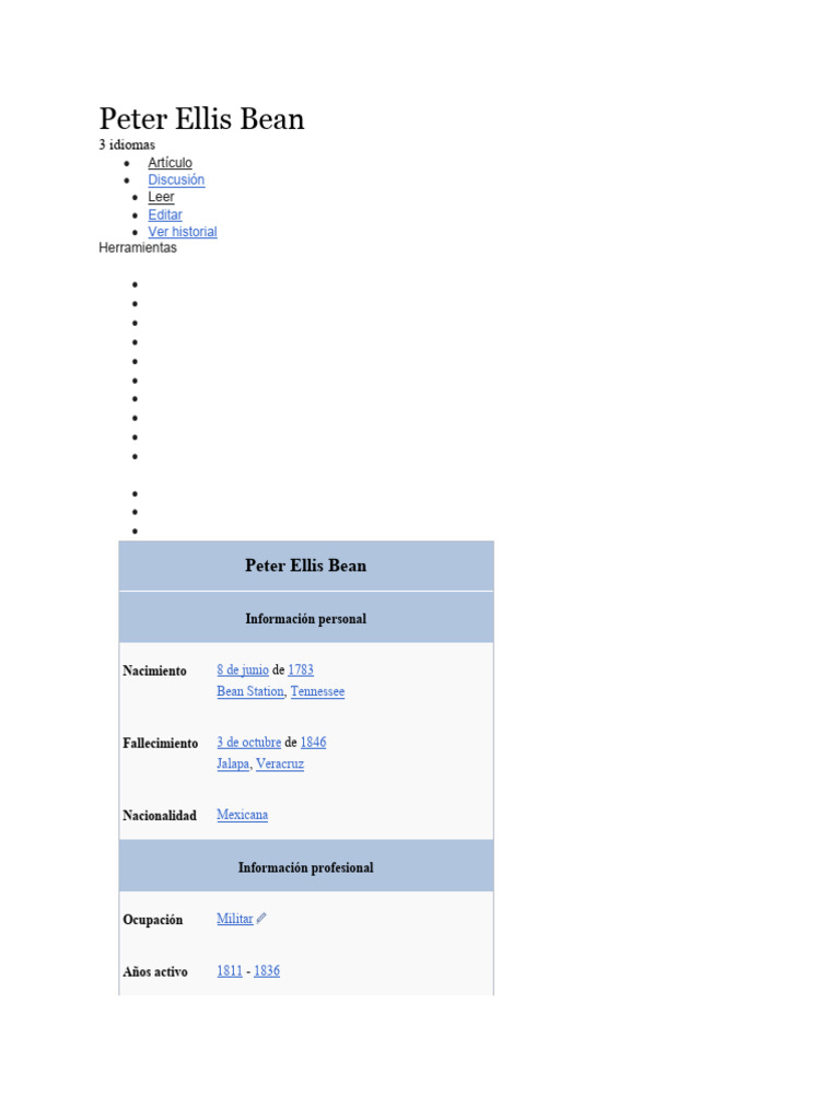 Peter Ellis Bean | PDF