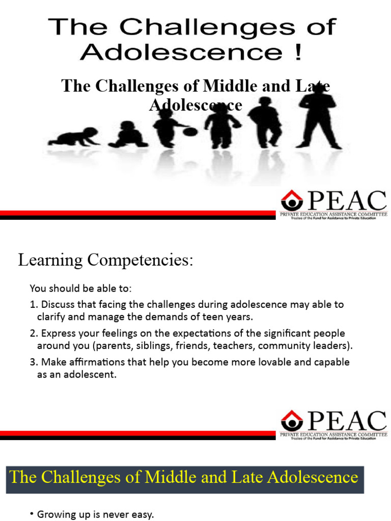 Lesson 4 The Challenges of Middle and Late Adolescence | PDF ...