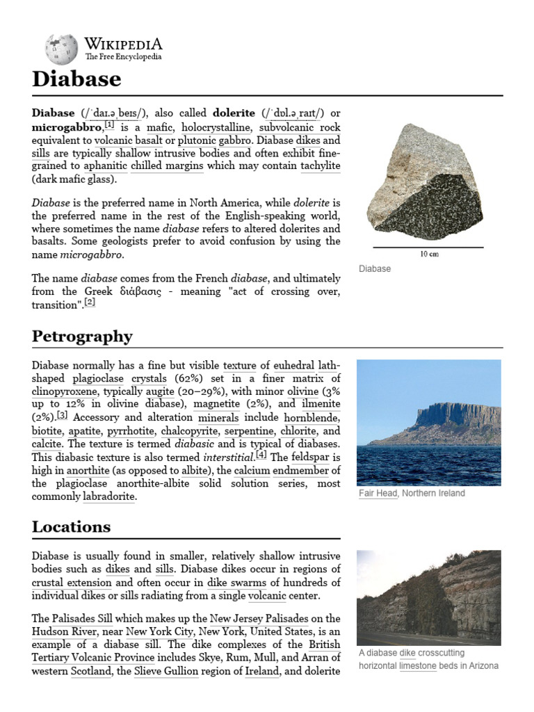 Diabase | PDF | Earth Sciences | Geology
