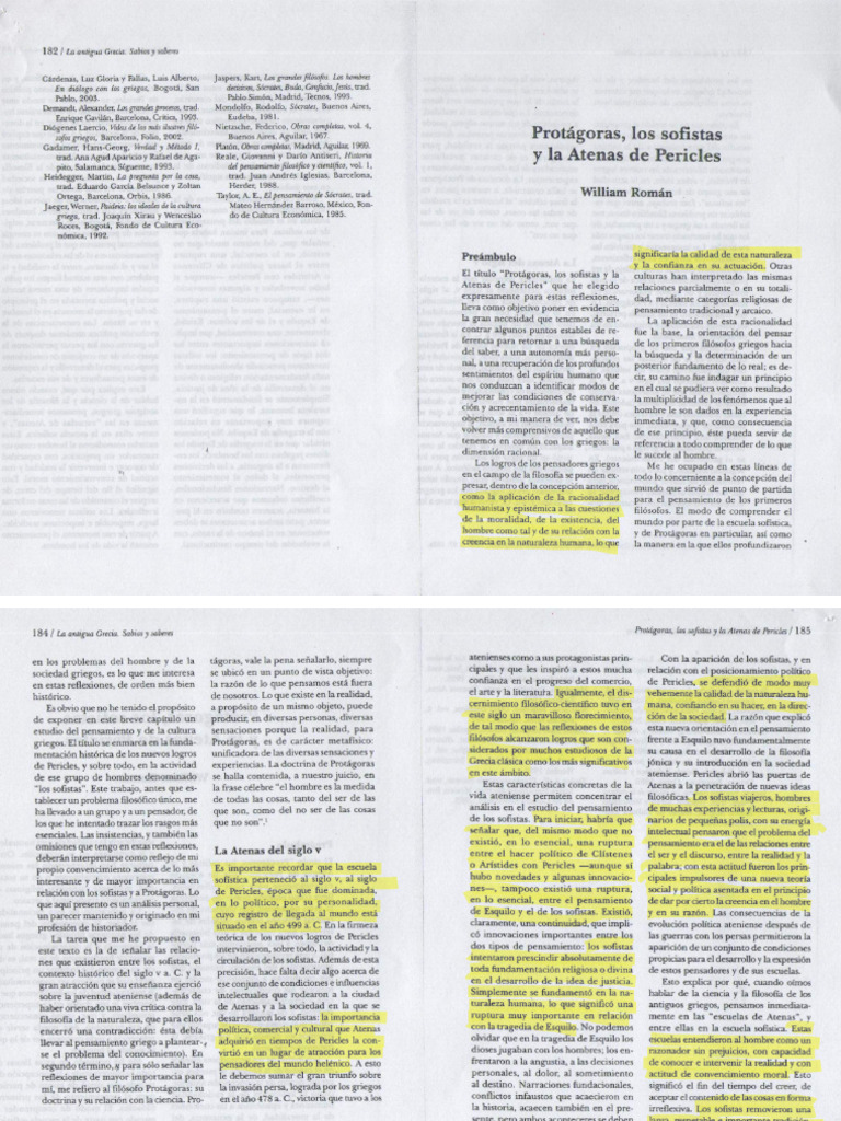 Protágoras, Los Sofistas y La Atenas de Pericles | PDF
