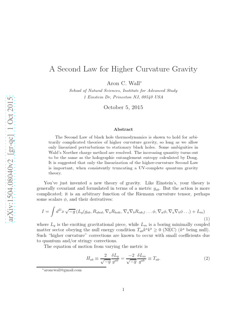 Wall Second Law | PDF