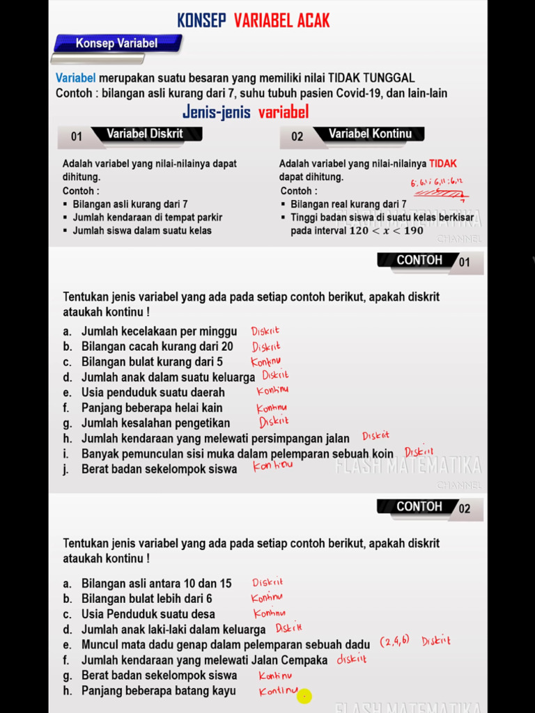 Konsep Variabel Acak Diskrit Dan Kontinue | PDF