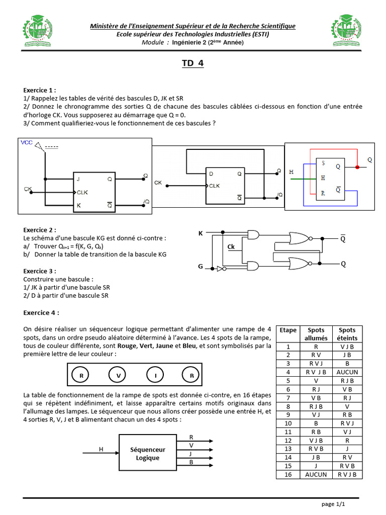 TD 4 Bascules | PDF