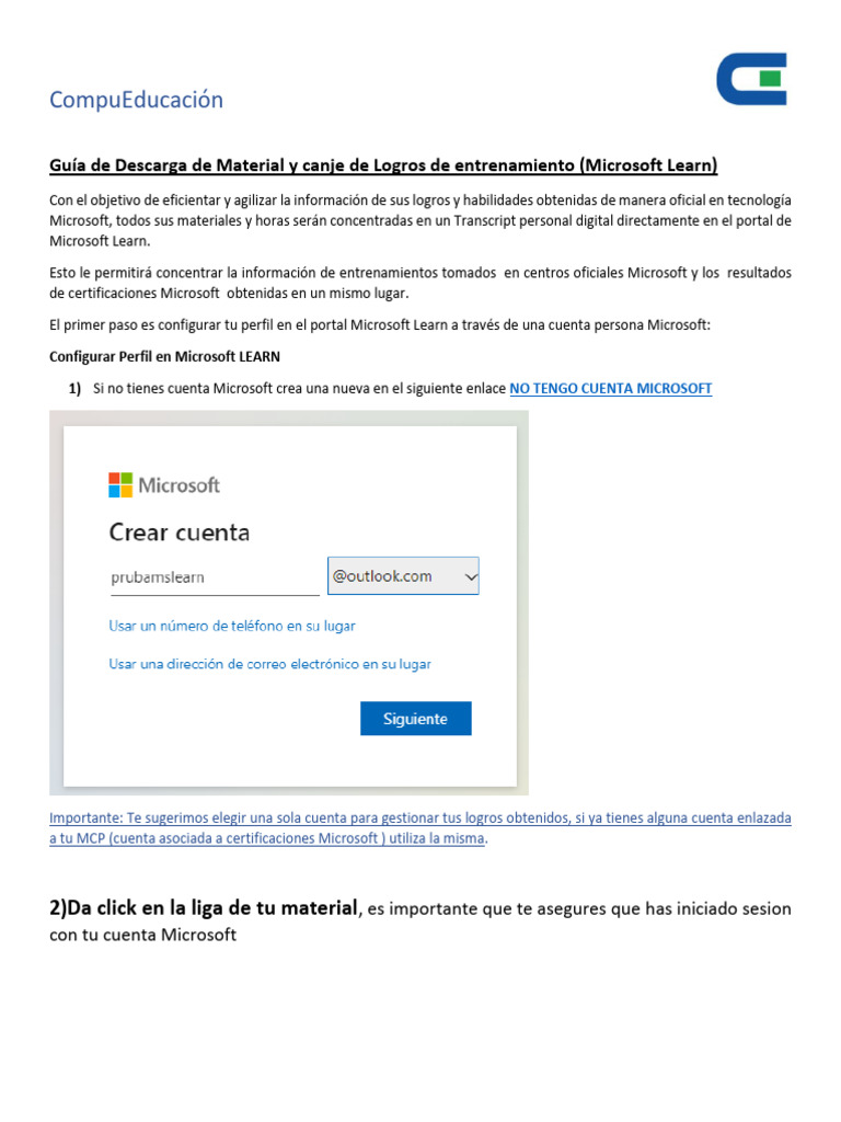 Guia MSLEARN - CompuEducacion V1 | PDF | Negocios