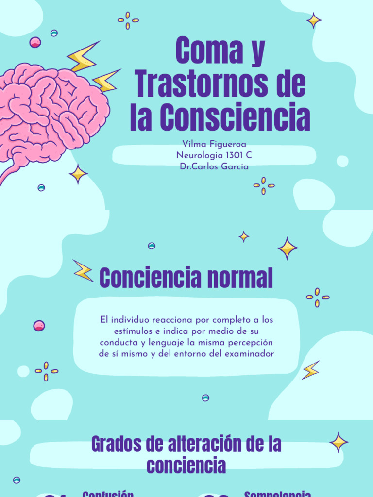 Coma Y Trastornos De La Consciencia Pdf Coma Especialidades Medicas