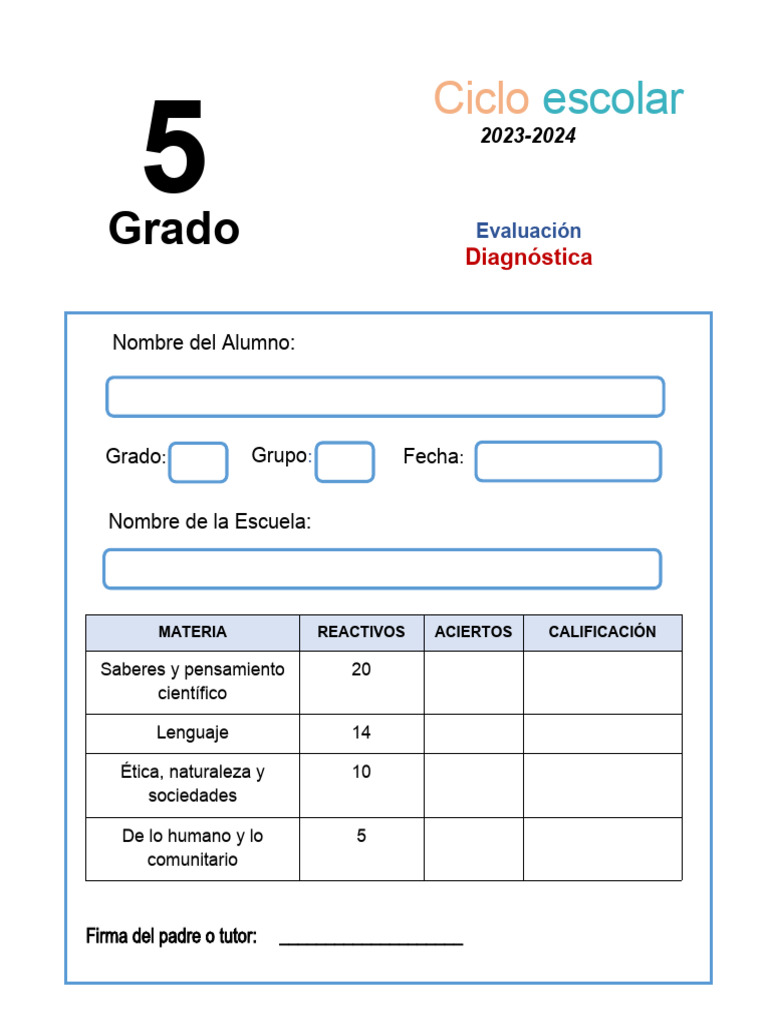 Evaluacion-diagnostica-5grado-2023-2024 | PDF | Agua | Flores