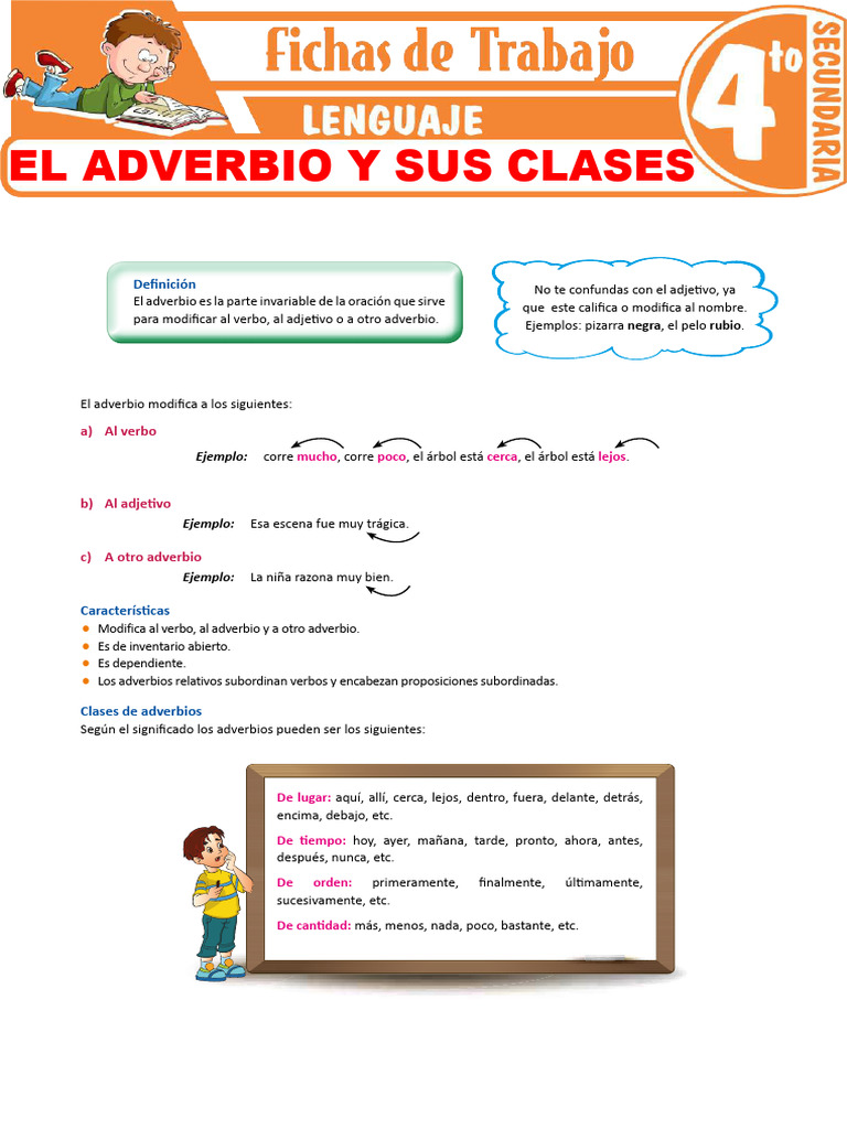El Adverbio y Sus Clases | PDF