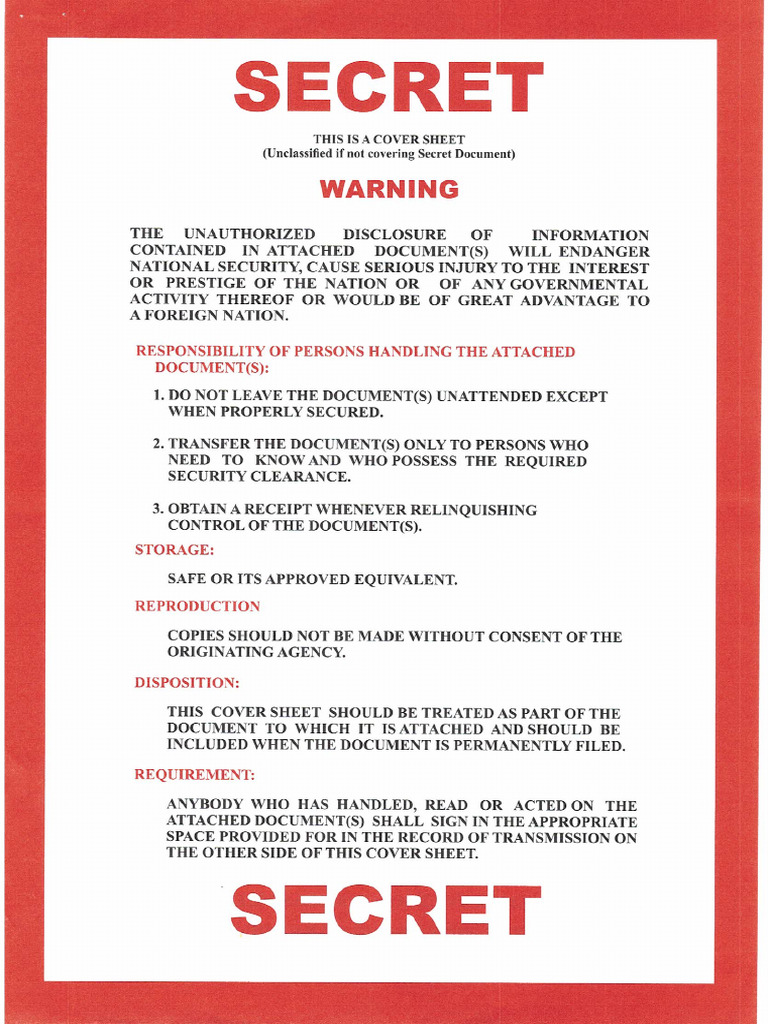 Cover Sheet Secret | PDF