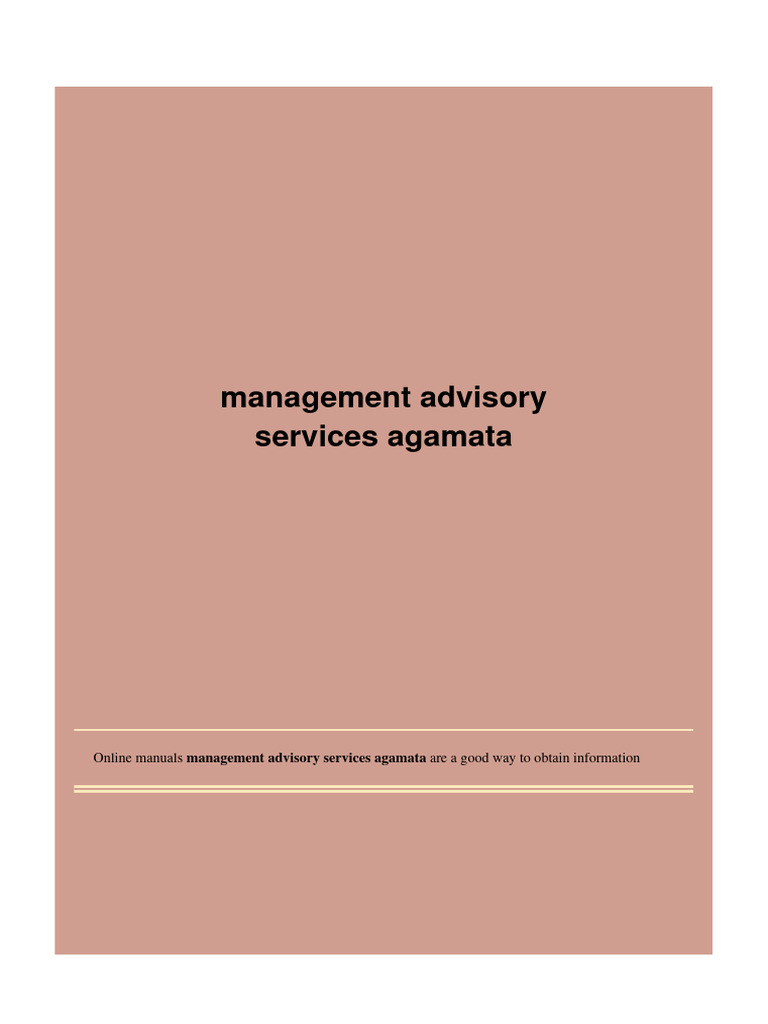management advisory services agamata | PDF