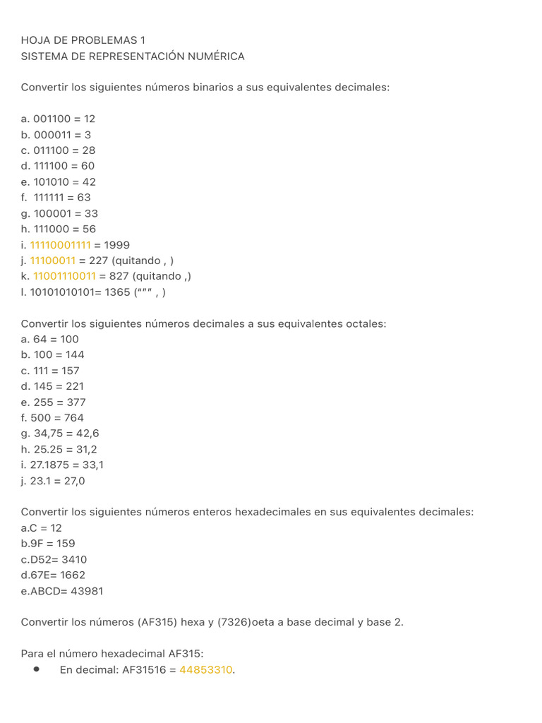Hoja de Problemas 1 | PDF
