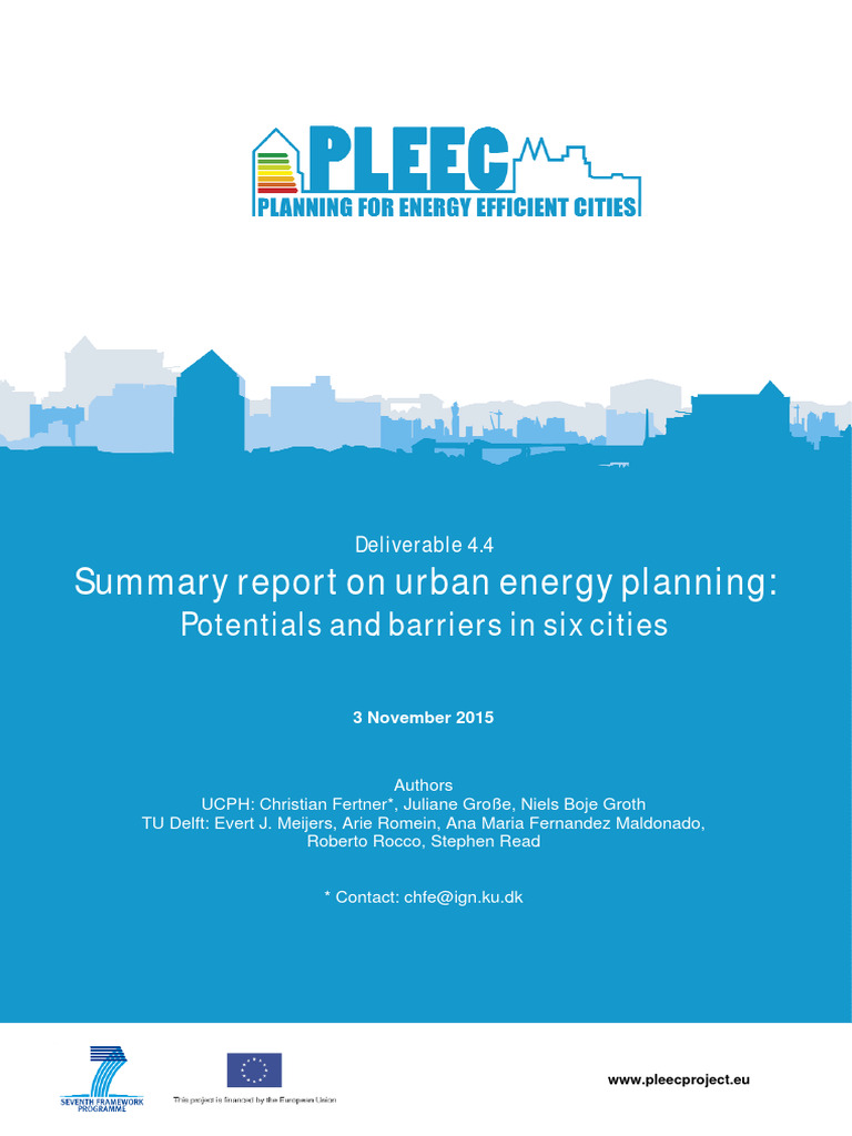 Pleec Summary Report On Urban Energy Planning - Potentials and Barriers in Six Cities | PDF ...