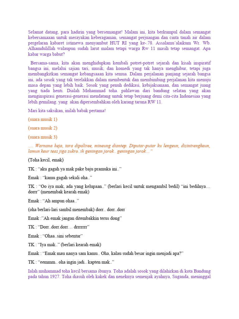 Kabaret Naskah Muh Toha | PDF | Seni