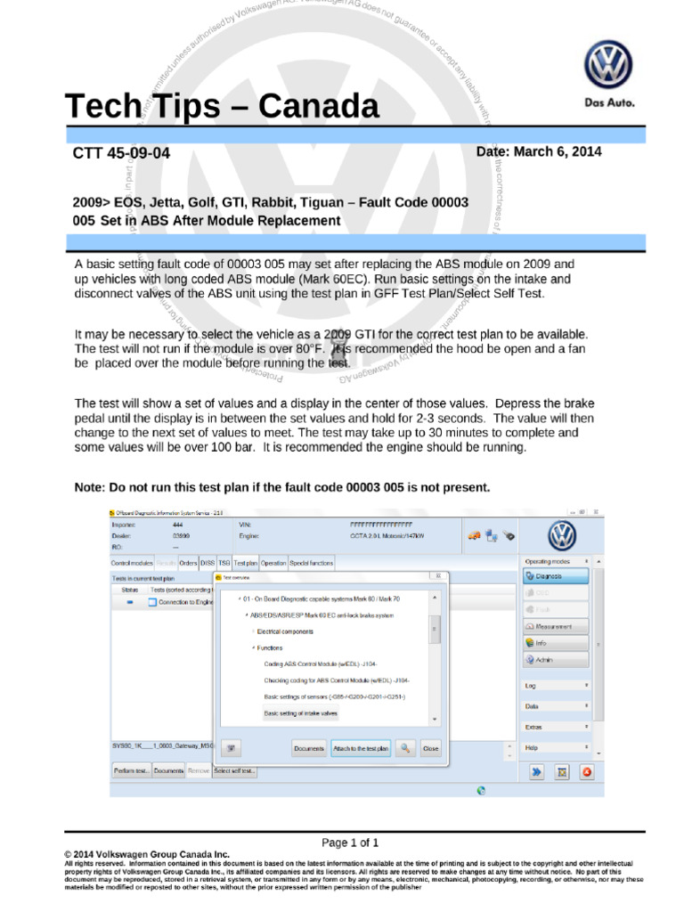 Fault Code 00003 005 Set in ABS After Module Replacement | PDF