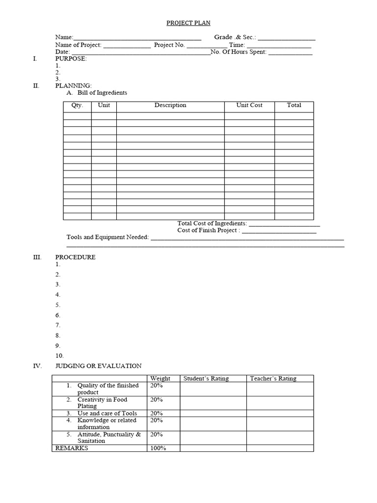 Project Plan Foods | PDF
