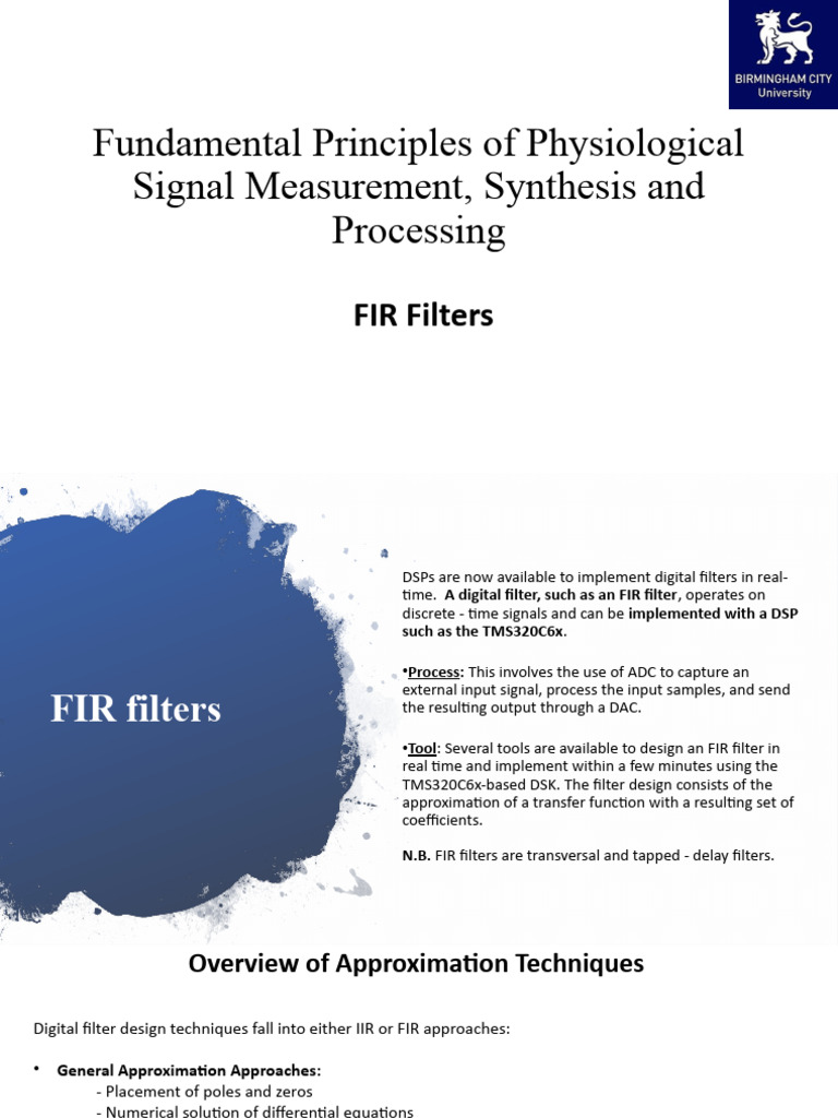 Lecture 6 - FIR Filters | PDF | Filter (Signal Processing) | Digital Signal Processing