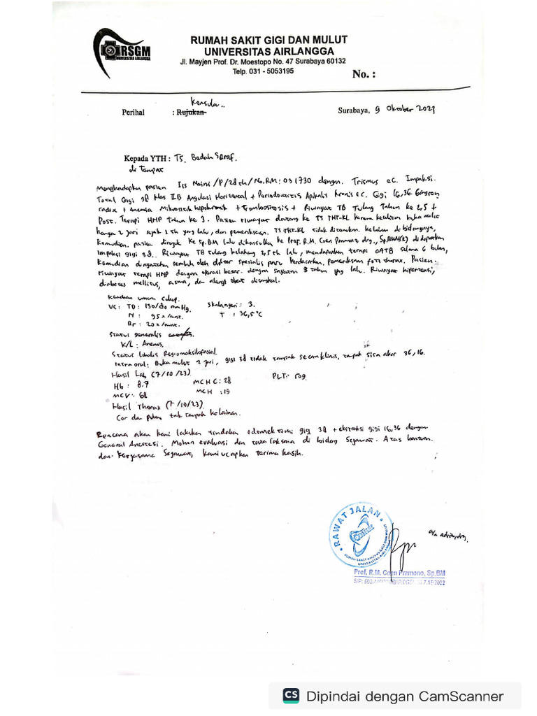 Konsul TS Bedah Saraf Ny. Iis Naini | PDF