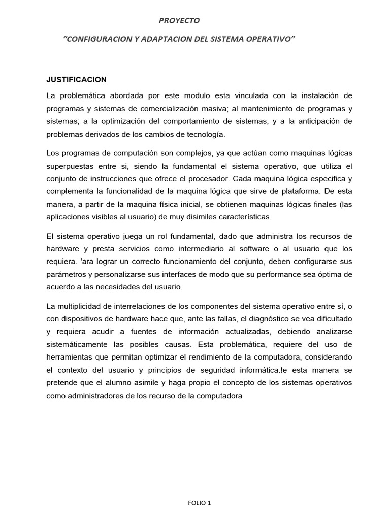 Configuracion y Adaptacion Del Sistema Operativo | PDF | Sistema operativo | Software