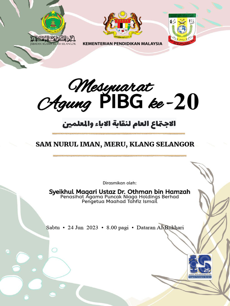 Buku Program Mesyuarat Agung Pibg 2023 | PDF