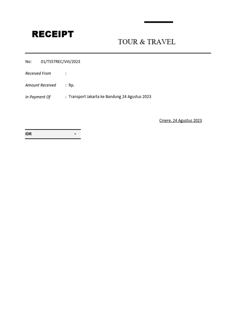 Form Nota Travel | PDF