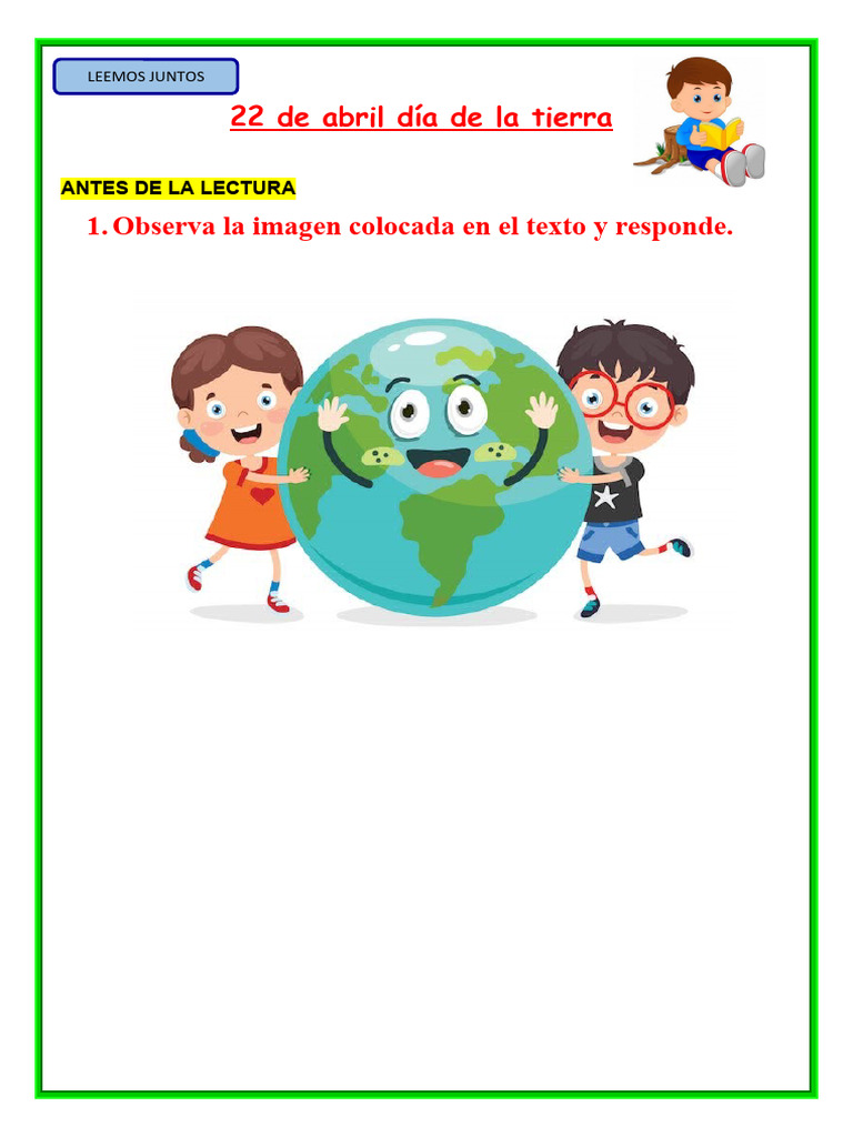 Día de La Tierra | PDF | Artes del Lenguaje y Comunicación | Estudios ...