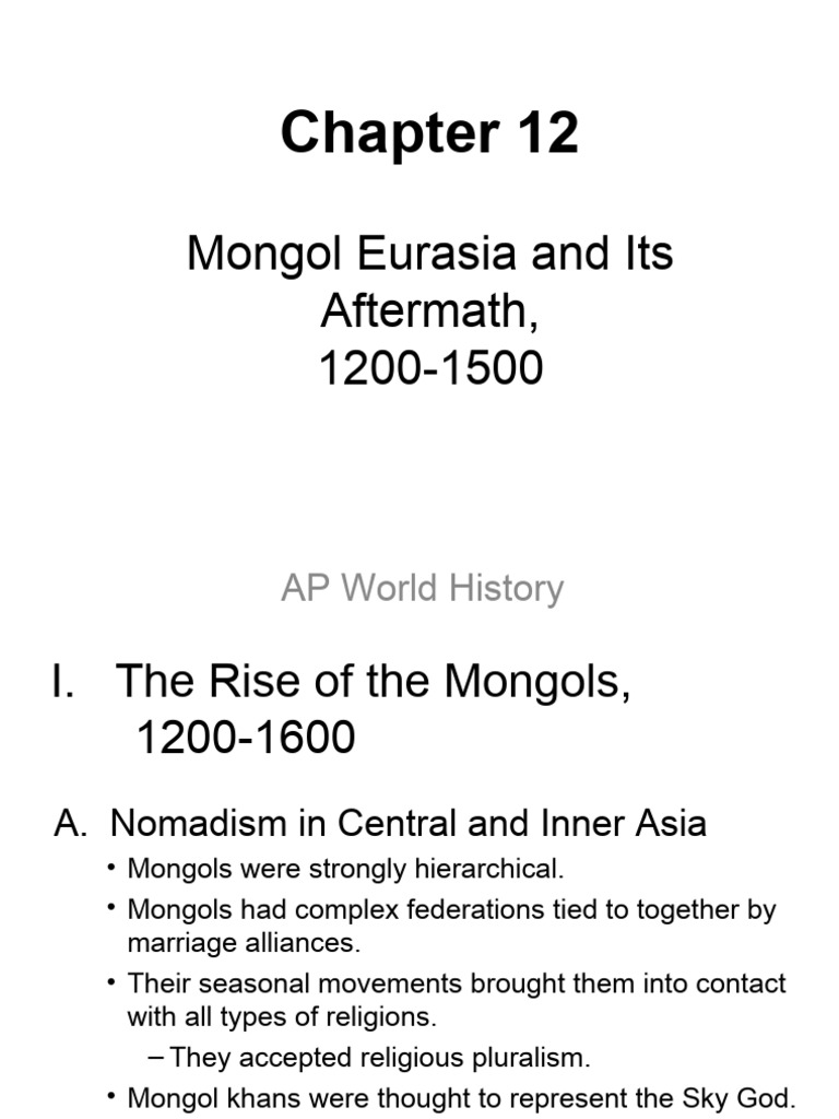 Chapter 12 | PDF | Mongol Empire | Genghis Khan