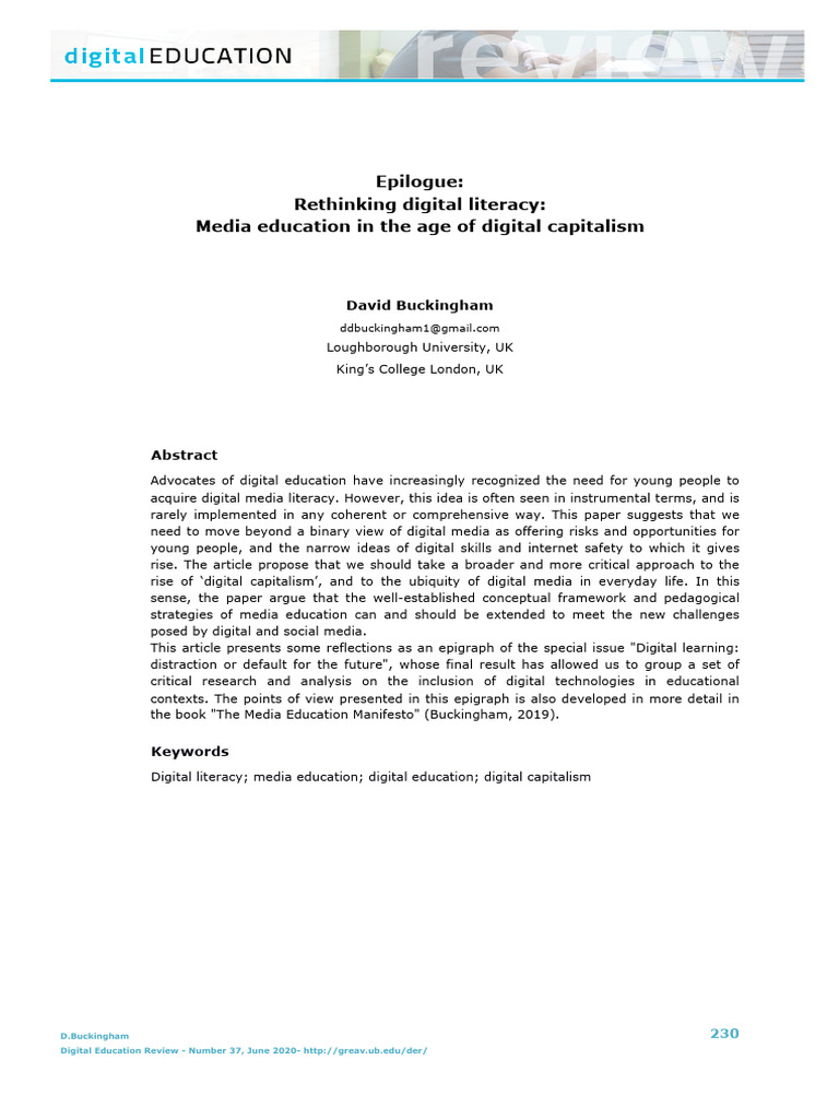 ARTIGO David Buckingham | PDF