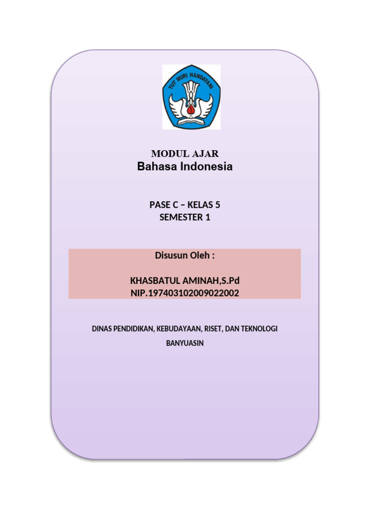MODUL AJAR Bahasa Indonesia | PDF