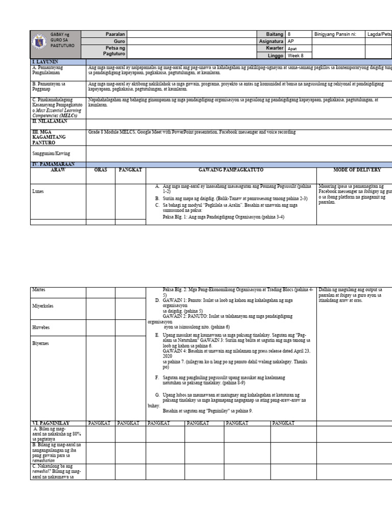 Gabay NG Guro-Ap8-Week-8 | PDF