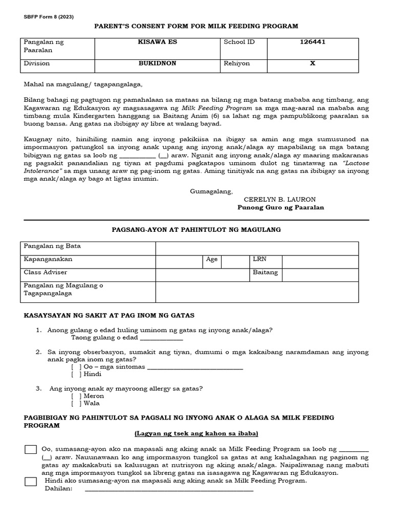 SBFP-Form-8-2023 | PDF