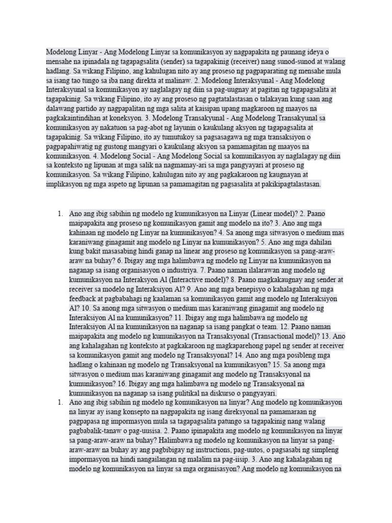 Modelong Linyar | PDF