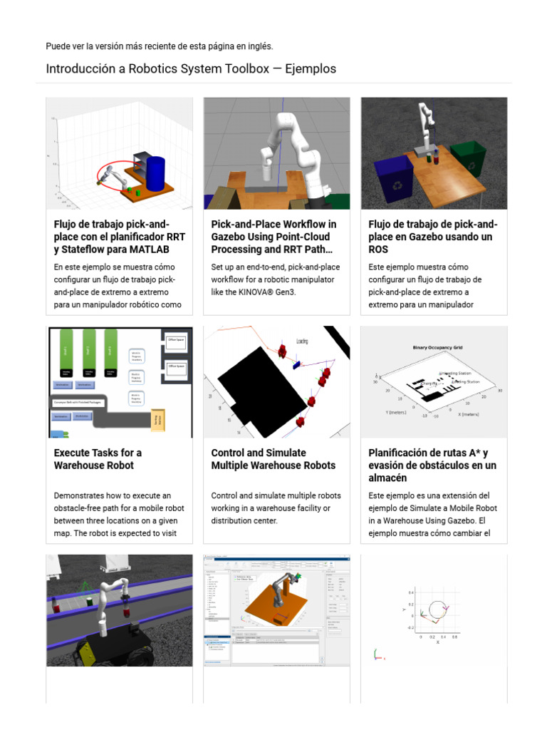 Introducción A Robotics System Toolbox - Ejemplos | PDF