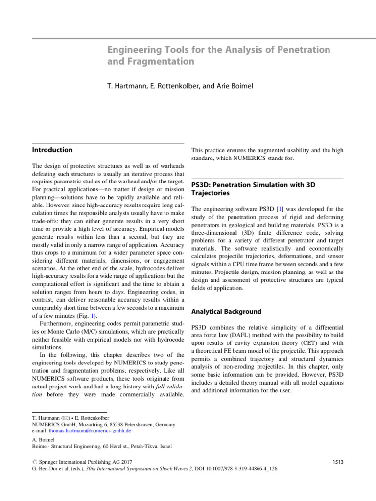 Engineering Tools For The Analysis of Penetration and Fragmentation | PDF | Simulation | Mechanics