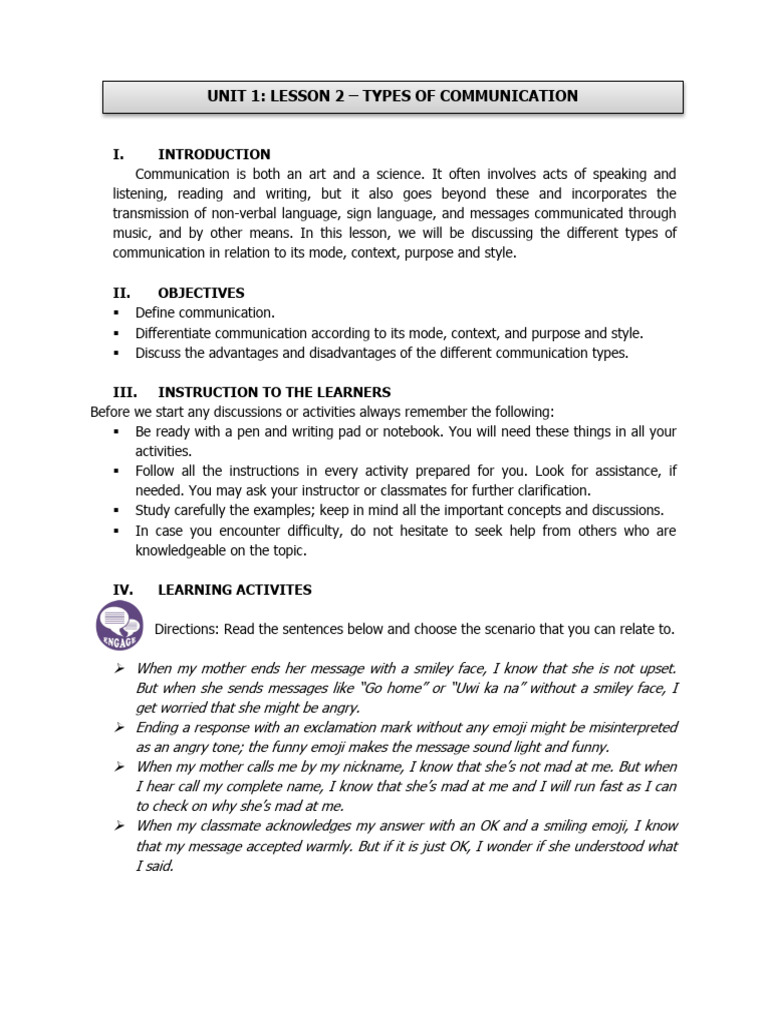 Unit 1 Lesson 2 | PDF
