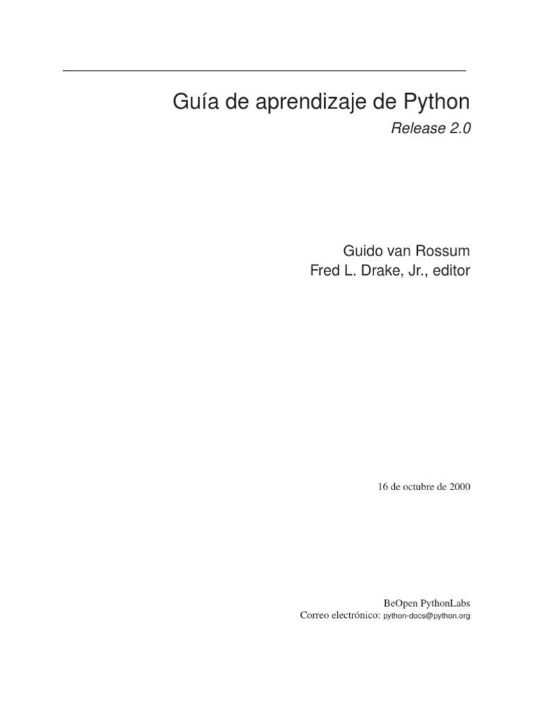 Tutorial de Python | PDF | Python (Programming Language) | Programming ...