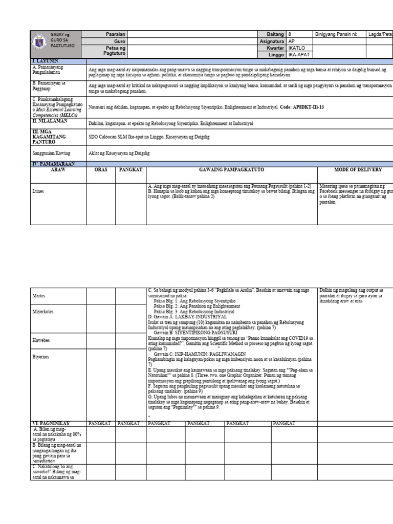GABAY-GURO-SA-PAGTUTURO-sa-AP8-Q3-W4 | PDF