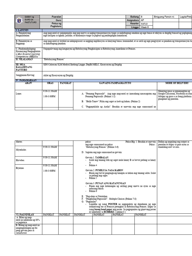GABAY GURO SA PAGTUTURO Sa AP8 Q3 W6 | PDF GABAY GURO SA PAGTUTURO Sa AP8 Q3 W6 | PDF