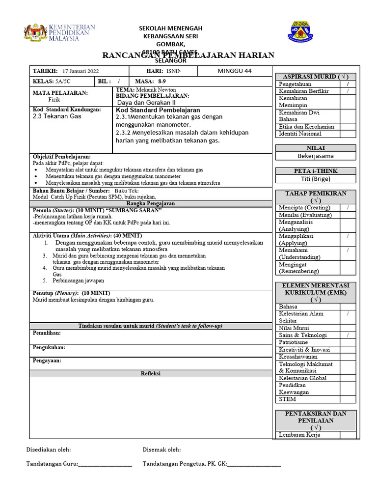 Tekanan Atm, Gas, Prinsip Pascal | PDF