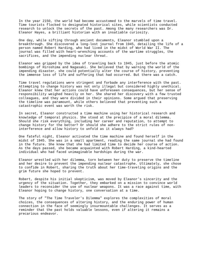 The Time Traveler's Dilemma | PDF | Time Travel