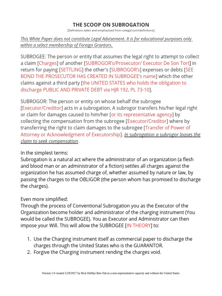 Subrogation Explained | PDF