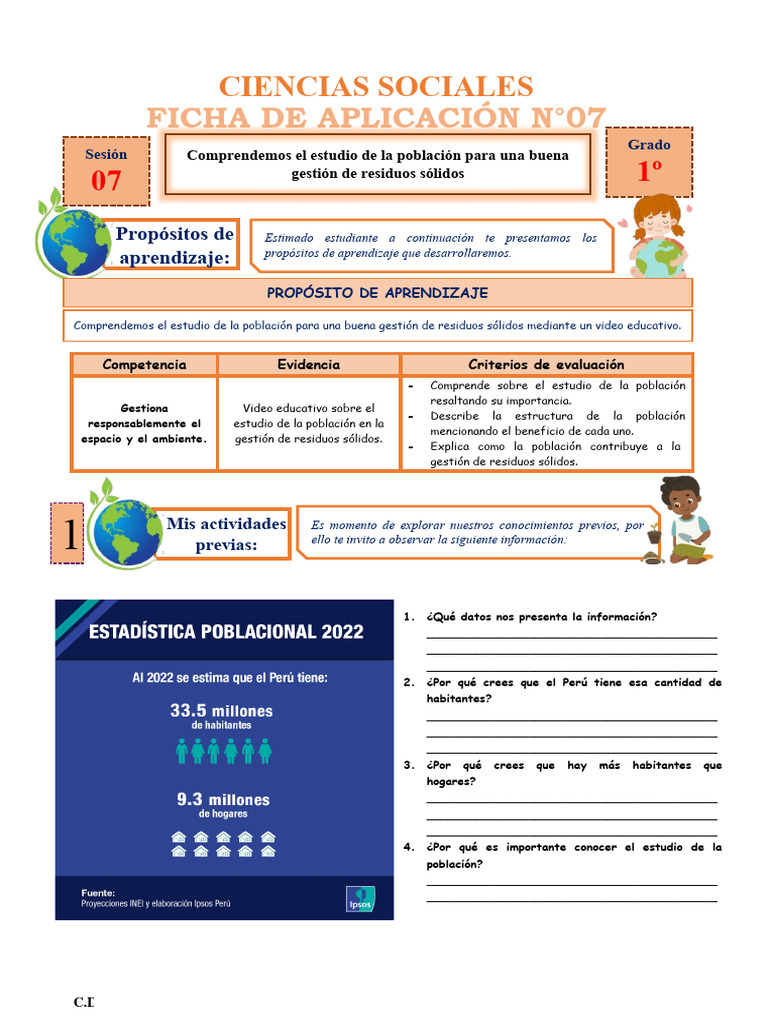 1° Ficha de Aplicación - Sesión7 - Sem.4 - Exp.6 - Ciencias Sociales | PDF