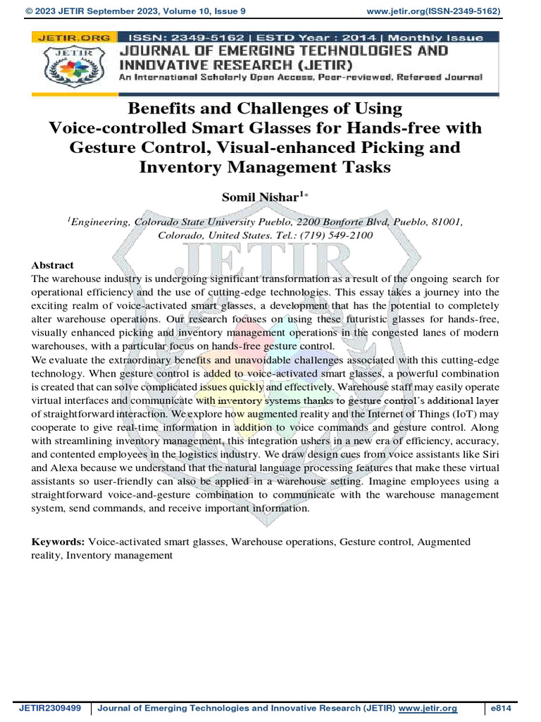 Benefits and Challenges of Using Voice-Controlled Smart Glasses For ...