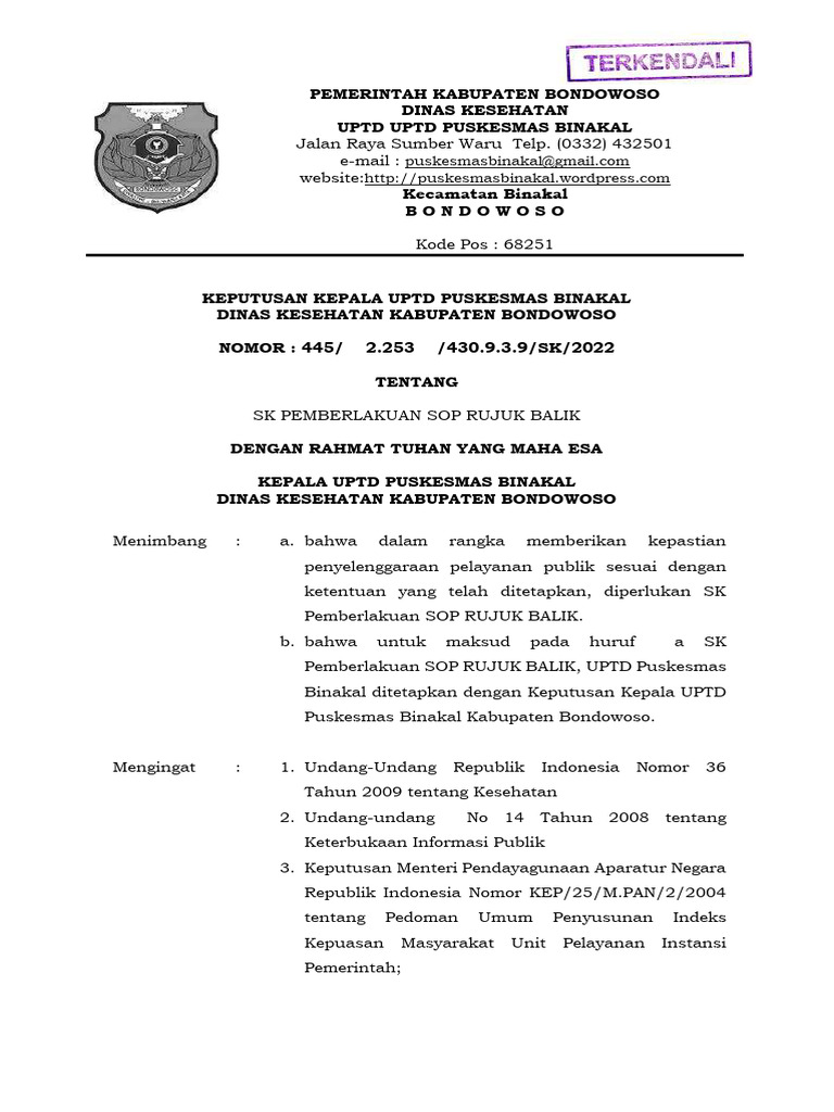 SK Rujuk Balik | PDF