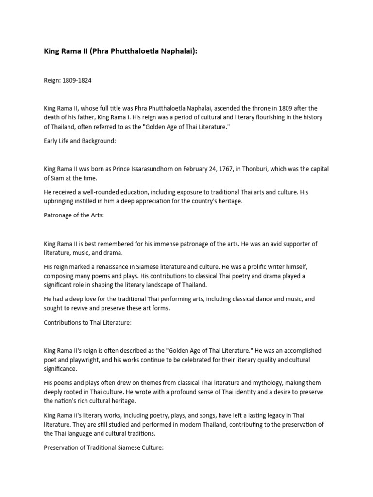 King Rama II | PDF | Classics