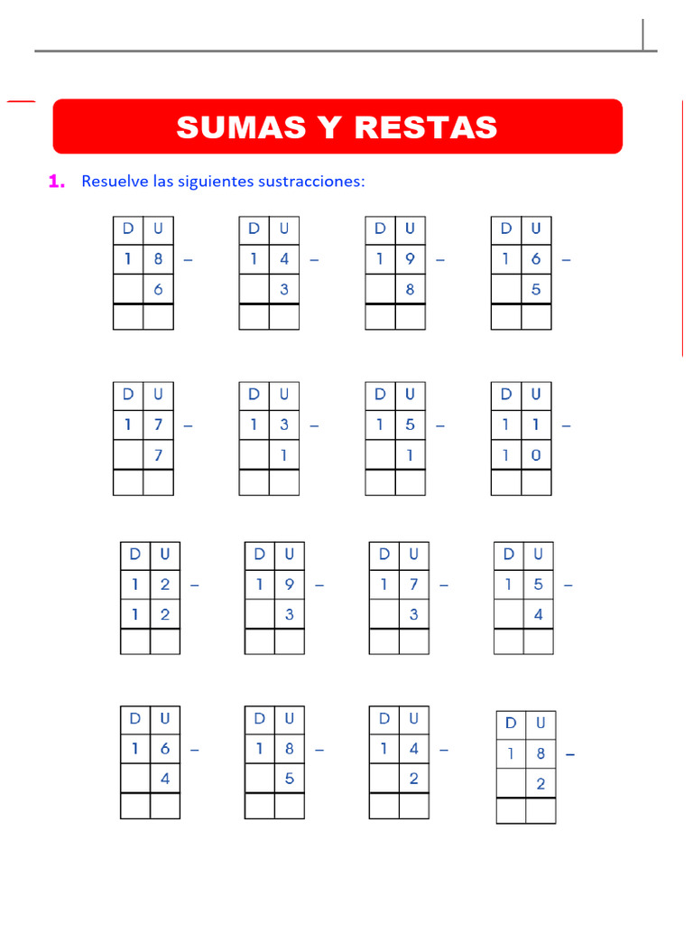 Sumas y Restas | PDF | Matemáticas