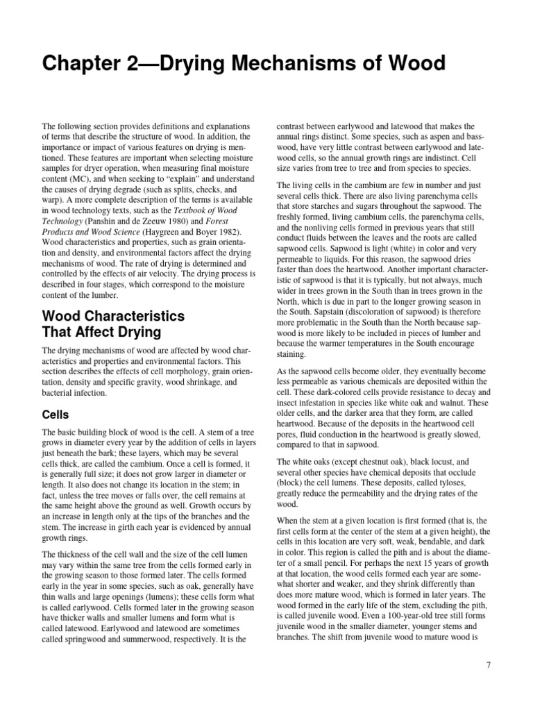 Chapter 2. Drying Mechanisms of Wood | PDF | Wood | Lumber