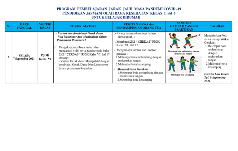 Jadwal BDR Kelas 6 | PDF