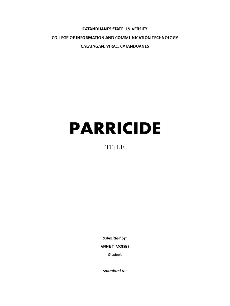 Parricide Study by Anne T. Moises | PDF