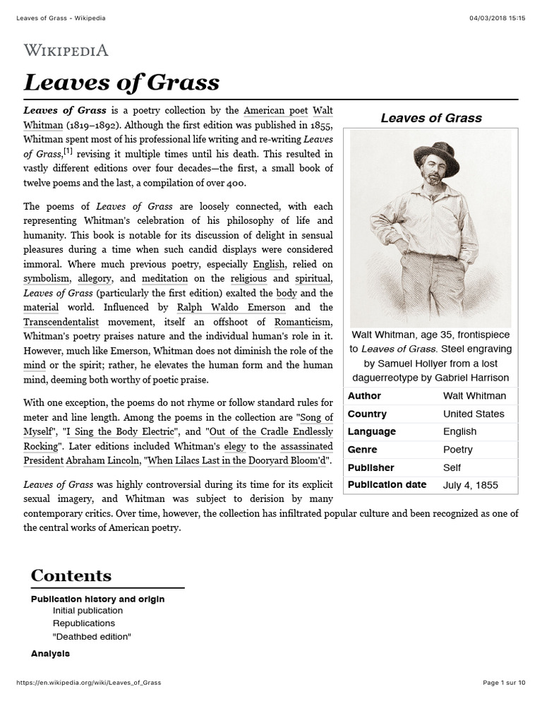 Leaves of Grass | PDF | Leaves Of Grass