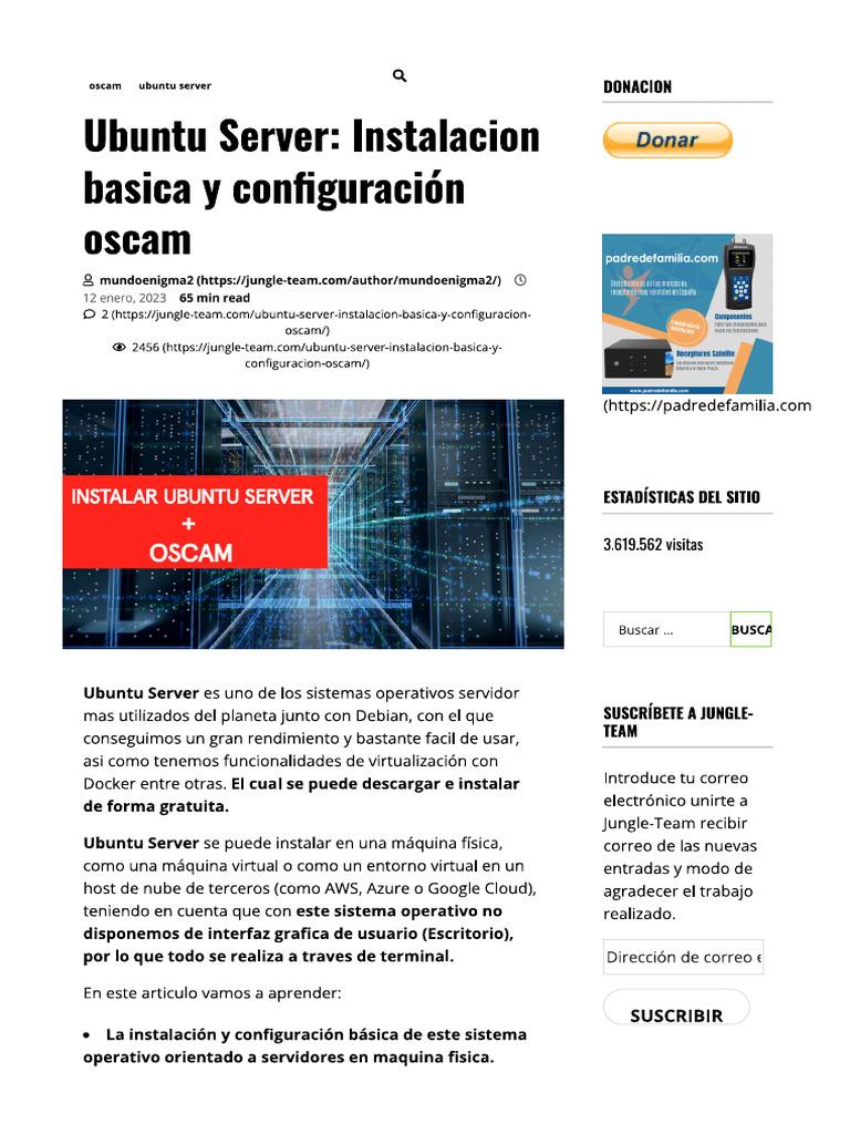 Ubuntu Server - Instalacion Basica y Configuración Oscam | PDF