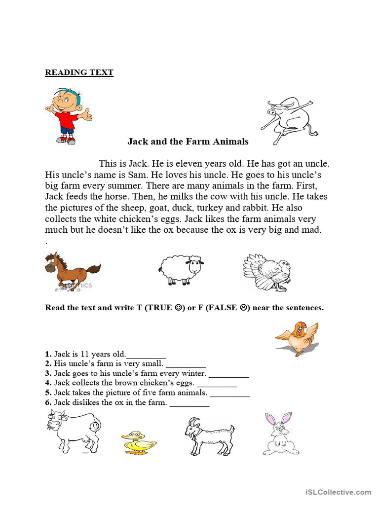 Jack's Farm Animal Adventure | PDF | General Fiction